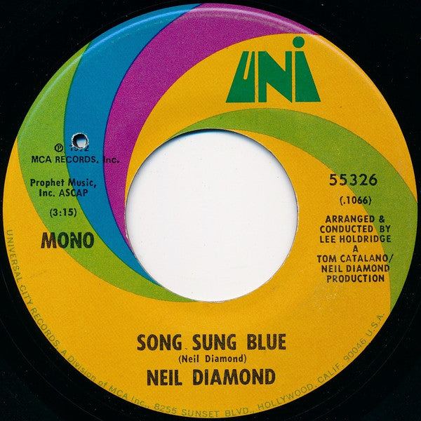Neil Diamond- Song Sung Blue/Gitchy Goomy (Uni Records Sleeve ...
